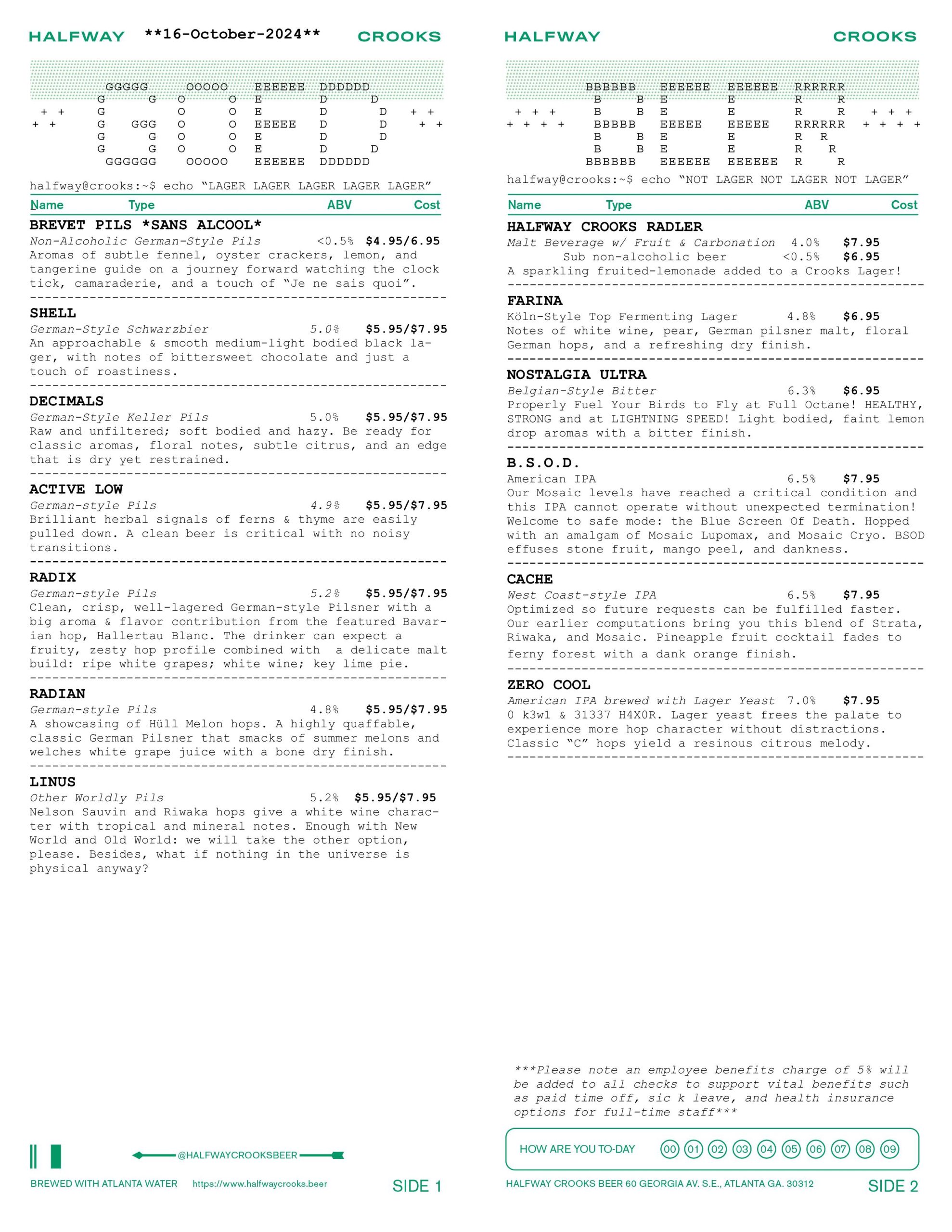 Draft List at Halfway Crooks Beer - Halfway Crooks Beer